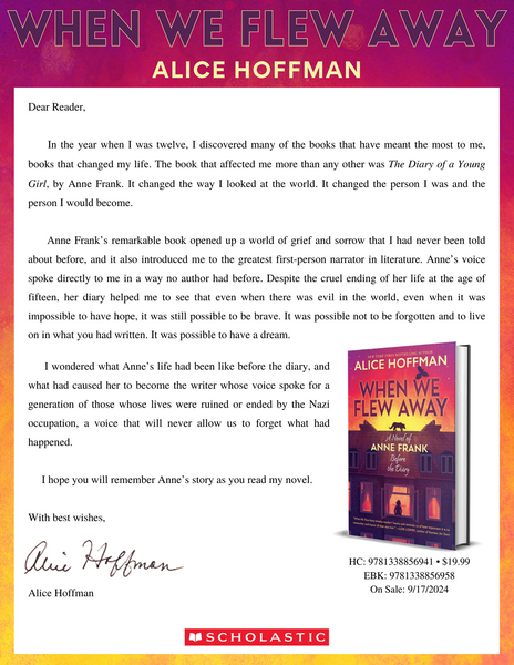 When We Flew Away: A Novel of Anne Frank Before the Diary – Books of Wonder