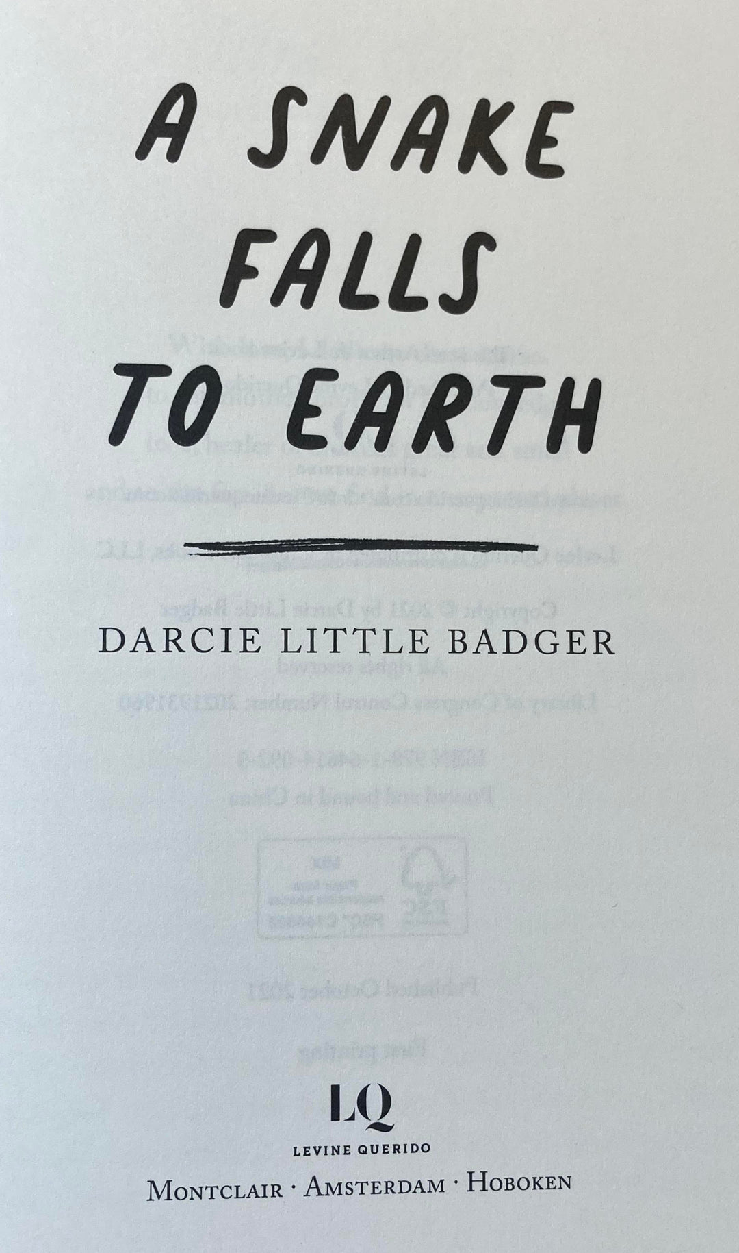 Snake Falls to Earth – Books of Wonder